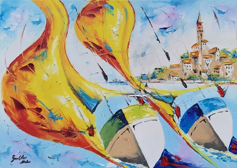 Bakter Ante - 50 x 70 - ulje na platnu - Jedra - A La Mia Galerija