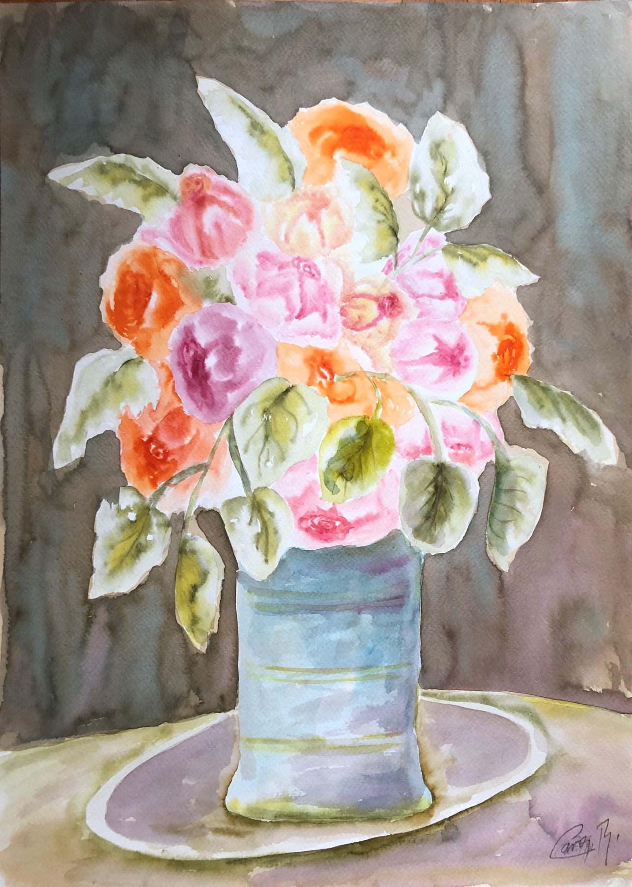 Bozica Paraman -37.5X52.5-AKVAREL- Cvijece - A La Mia Galerija